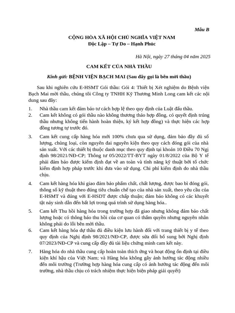 Ban Cam Ket | PDF