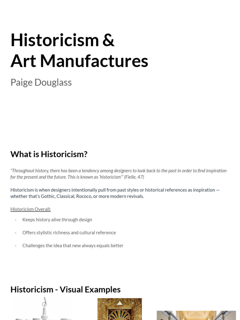 Historicism in Art and Design | PDF | Style | The Arts