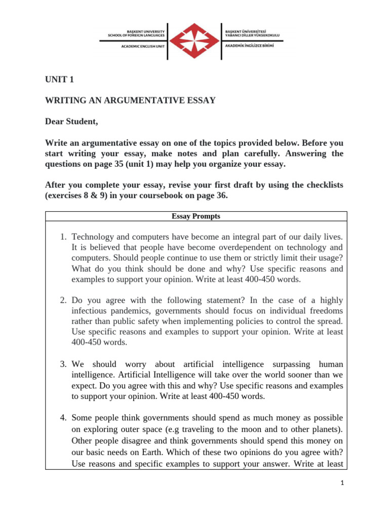 Argumentative Essay Writing Tasks | PDF | Animal Testing | Terminal Illness