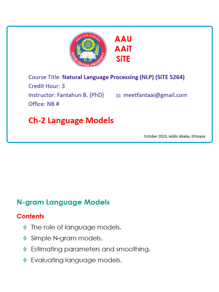NLP-Ch-2 Introduction To Language Models | PDF | Speech Recognition ...