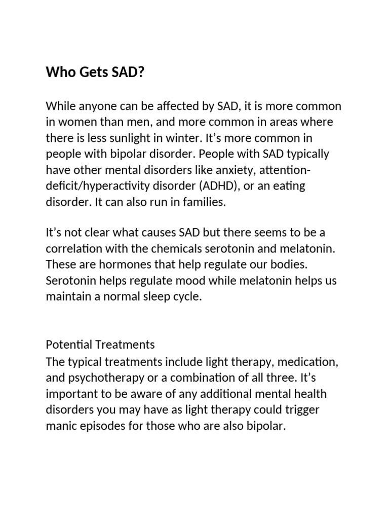 Who Gets SAD? | PDF