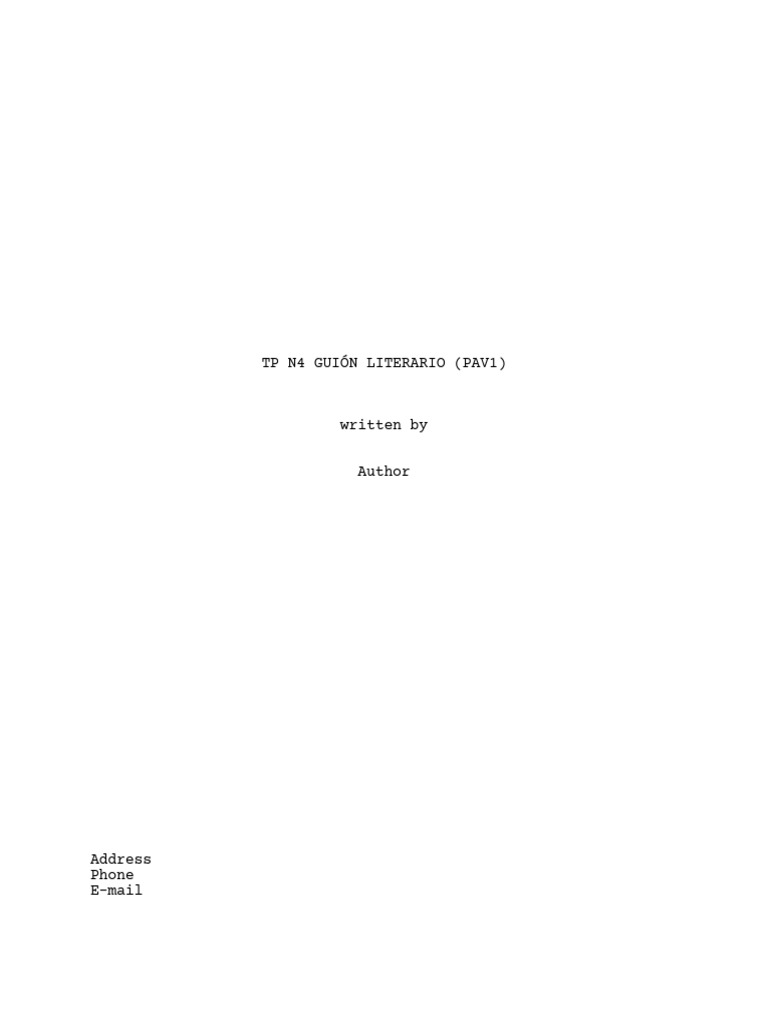 TP N4 Guión Literario (Pav1) | PDF