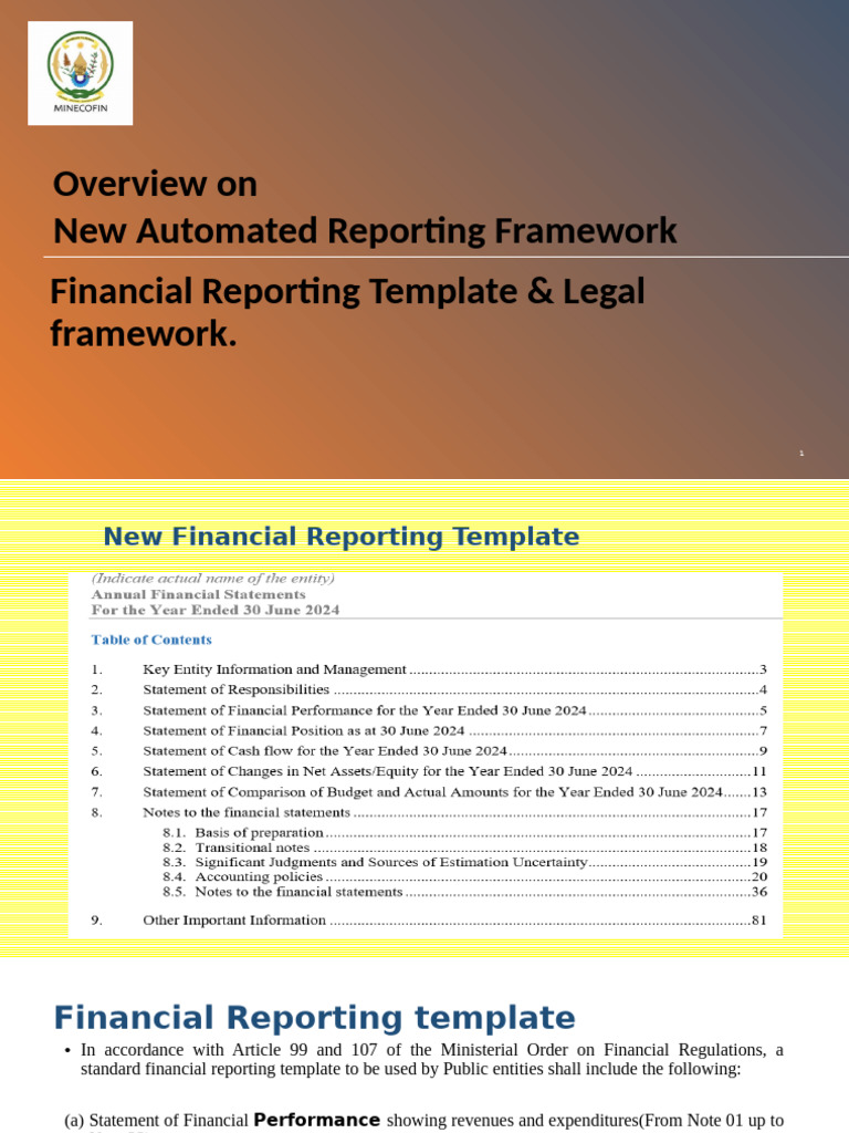 Overview On New Reporting Framework-OIAG STAT | PDF | Balance Sheet ...