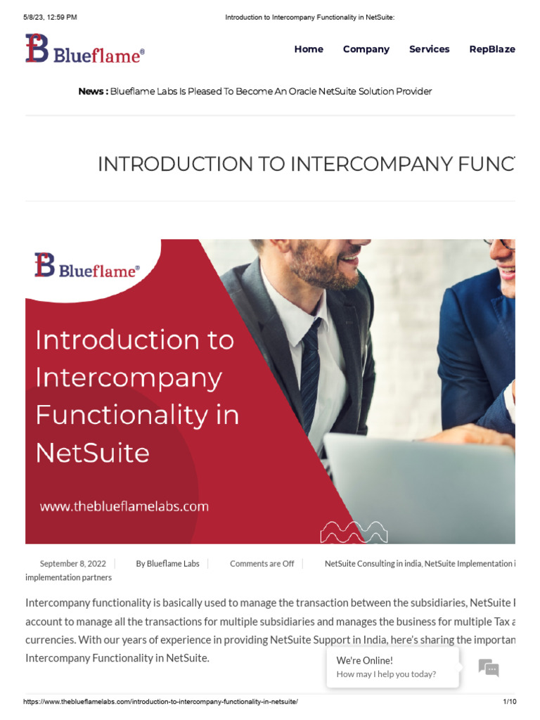 Introduction To Intercompany Functionality in NetSuite | PDF ...