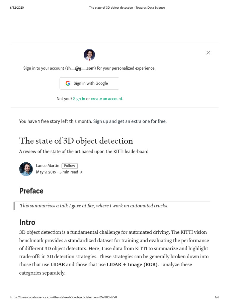 The State Of 3d Object Detection Towards Data Science Pdf Lidar Rgb Color Model