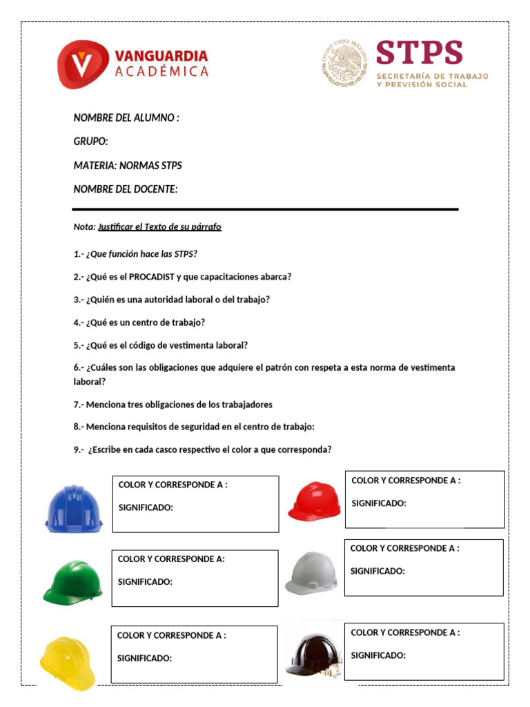 Cuestionario Normas Stps-5 | PDF