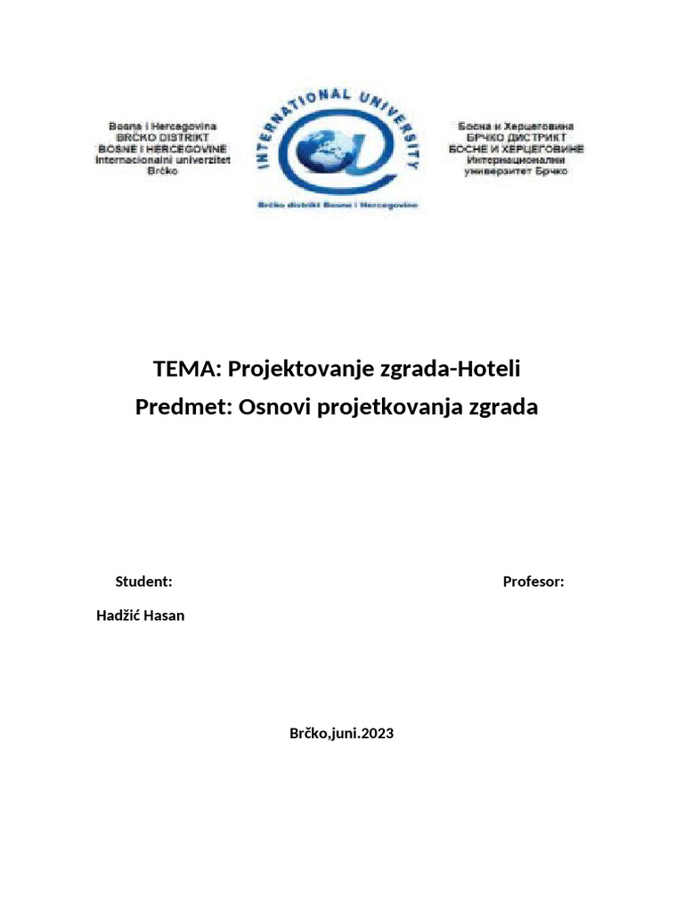 OPZ Projektovanje I Izgradnja Hotela | PDF