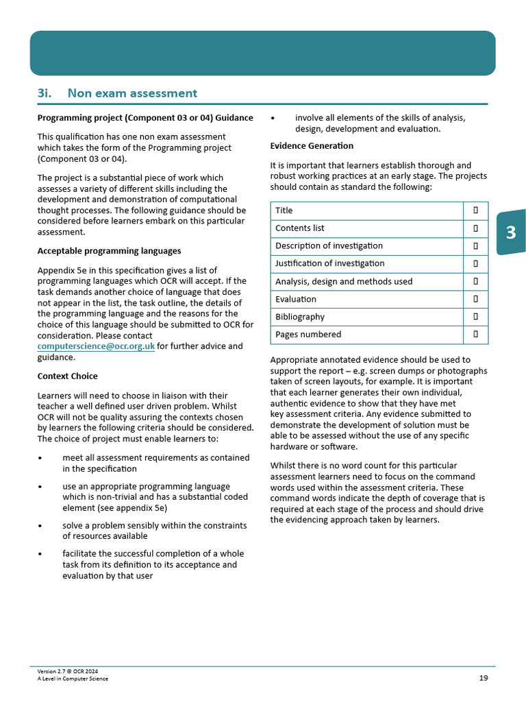 OCR A Level Computer Science H446 Specification | PDF | Educational Assessment | Computer ...