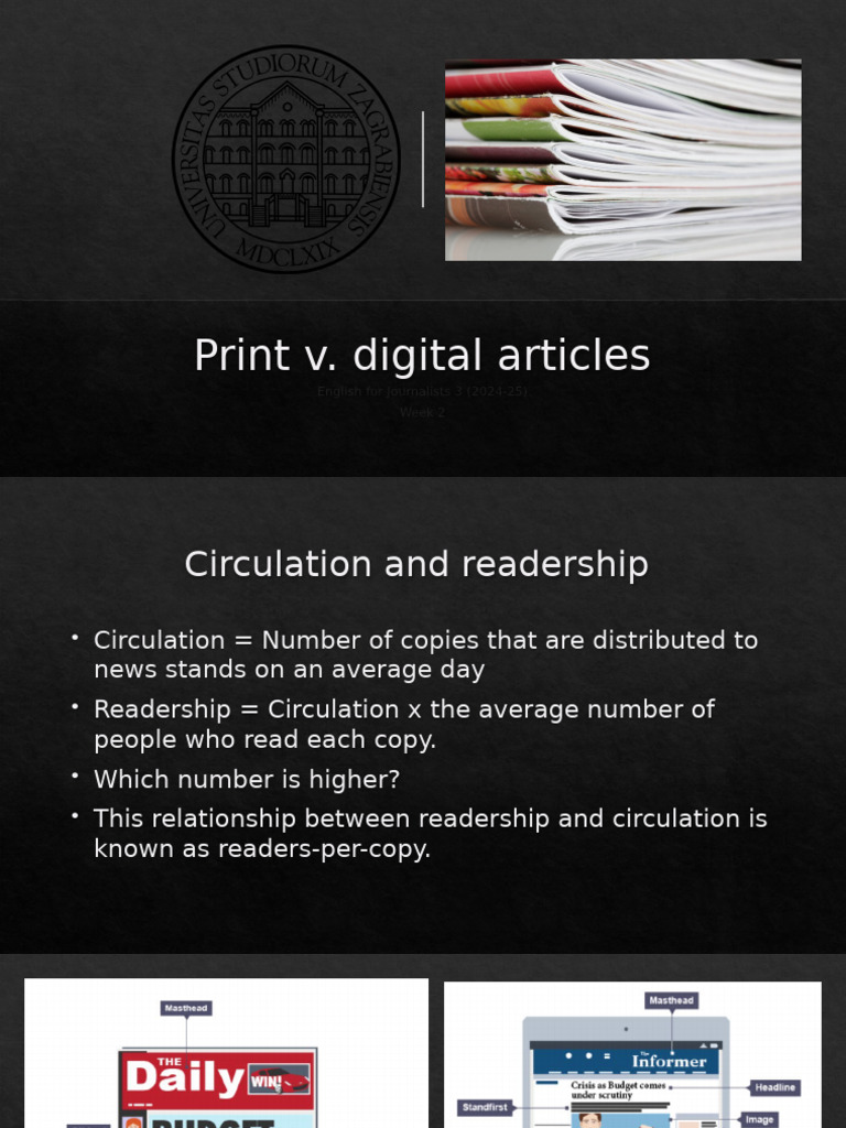 English For Journalists - Week 1 | PDF | Newspapers | News