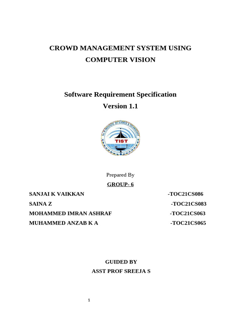 crowd_management_using_openCV_srs | PDF | Computer Security | Security