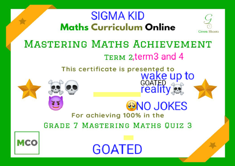 Grade 7-Congratulations! Click Here To Get Your Certificate For Gr7 Mastering Maths Quiz 3 21245 ...