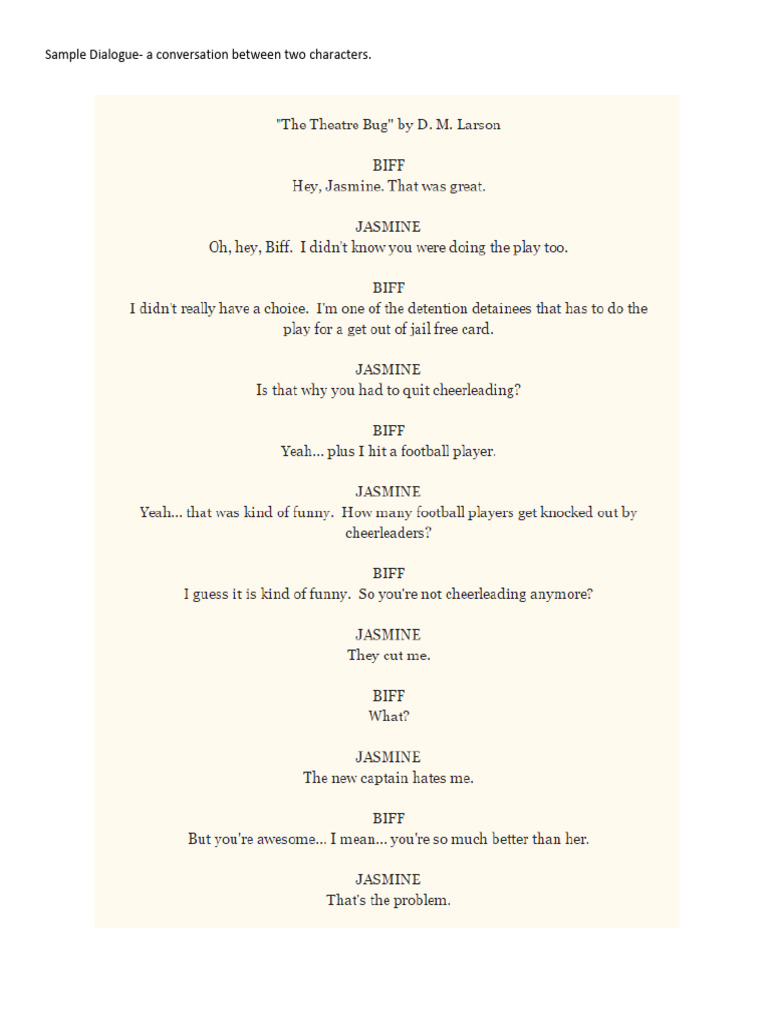 Sample Monologue and Dialogue | PDF