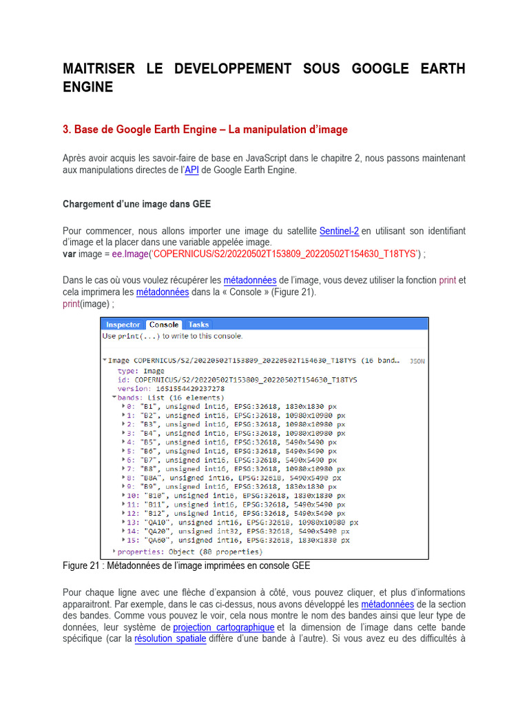 Maîtriser Google Earth Engine en images | PDF