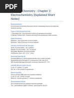 Class 12 Electrochemistry Short Notes | PDF