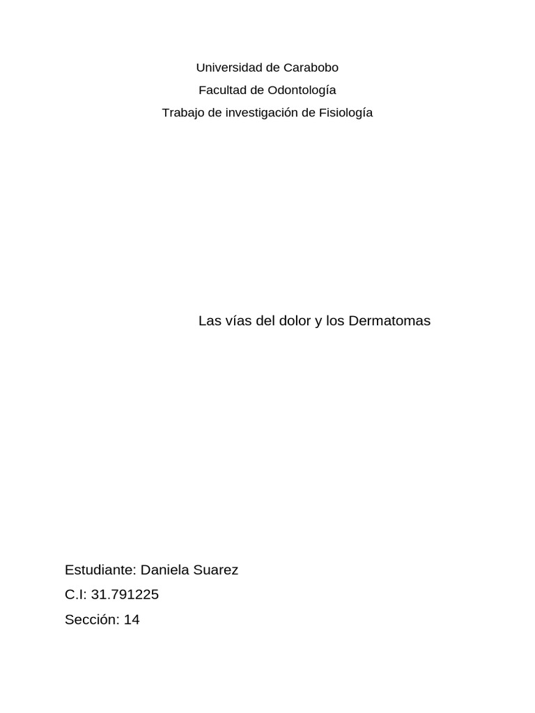 Trabajo de Investigacion DS | PDF | Dolor | Sistema nervioso