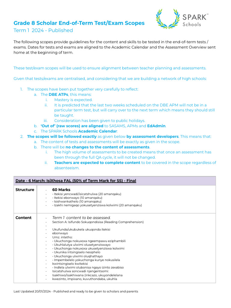 Grade 8 Term 1 Exam Scopes 2024 | PDF | Ecosystem | Part Of Speech