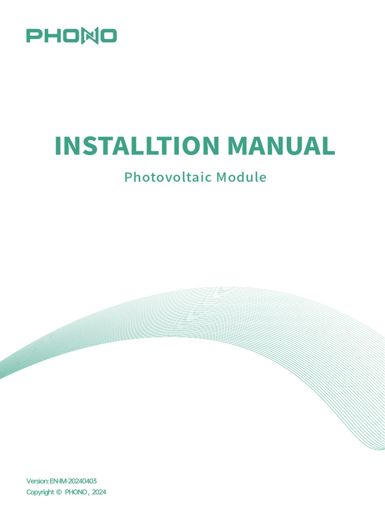 Photovoltaic Module Installation Guide | PDF | Electrical Connector ...