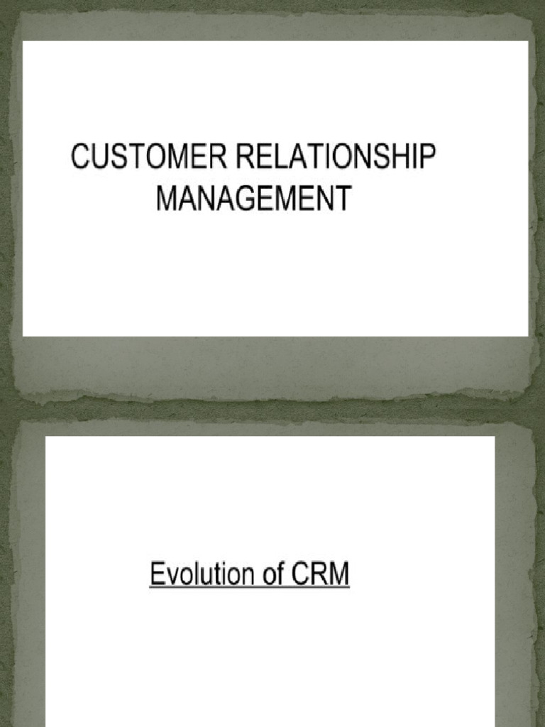 1.1 Evolution of CRM & CRM Types | PDF