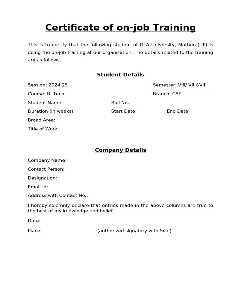 CSE Training Certificate | PDF