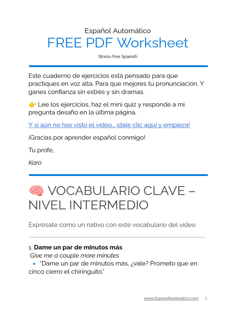 Ejercicios de "por" y "para" en español | PDF