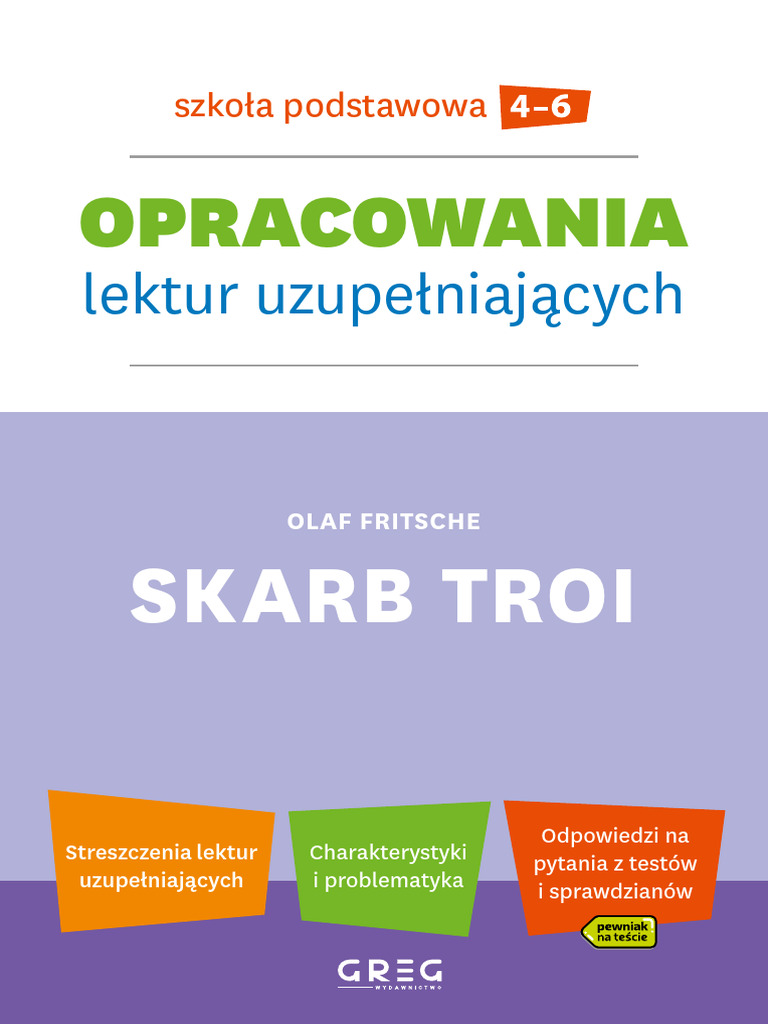 Lektury Wiersze, sp48 - Lektury Uzupelniajace Opracowanie Skarb Troi ...