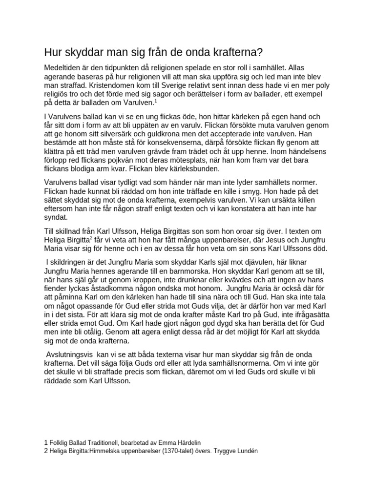Hur Skyddar Man Sig Från de Onda Krafterna | PDF