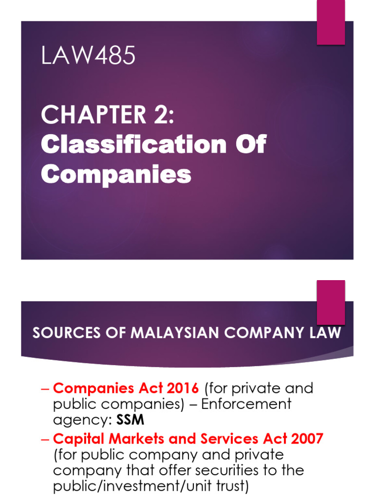 Chapter 2 - Classification of Company | PDF | Companies | Guarantee