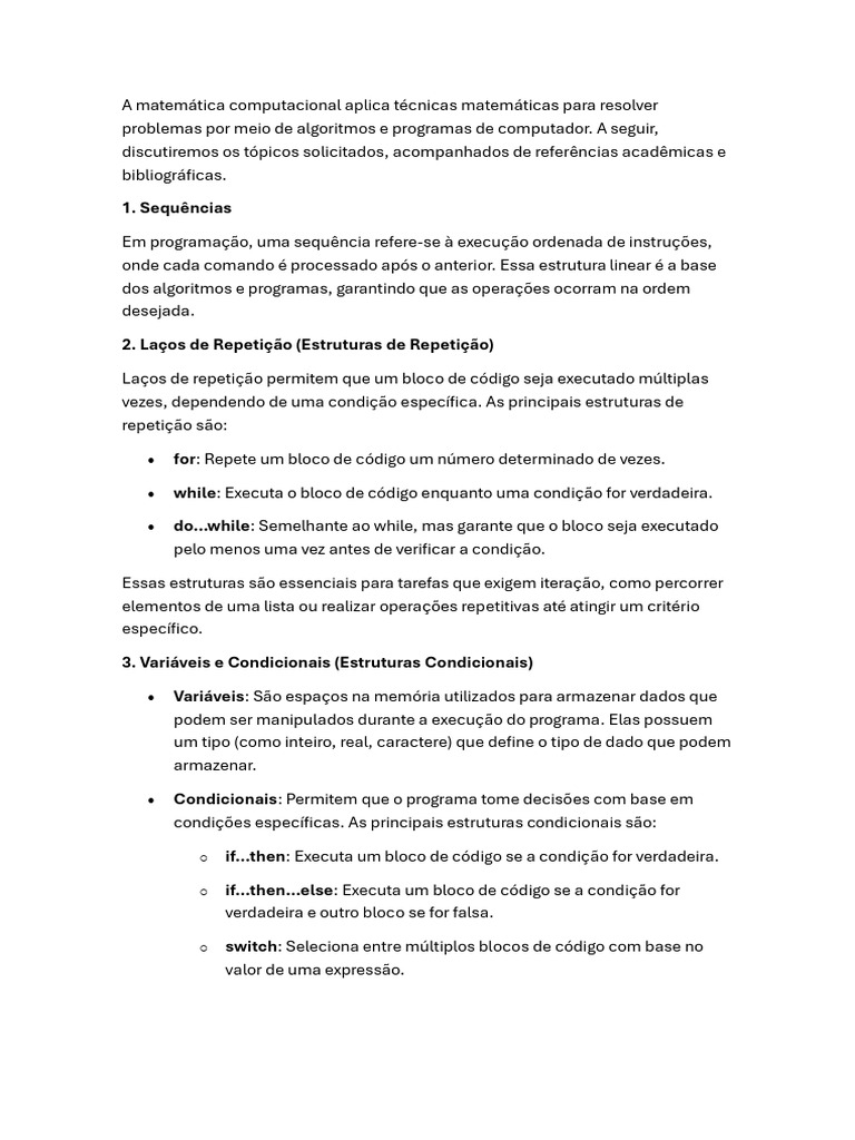 Fundamentos da Matemática Computacional | PDF | Algoritmos ...