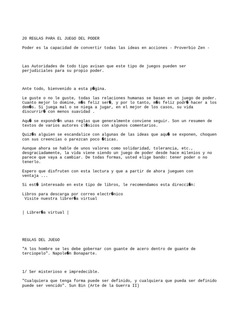 El Juego Del Poder | PDF | El libro de los cinco anillos | El arte de la guerra