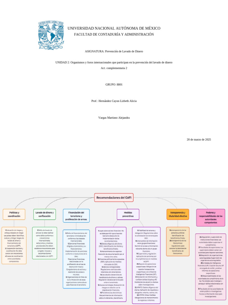U2 Act. Complementaria 2 | PDF | Lavado de dinero | Dinero