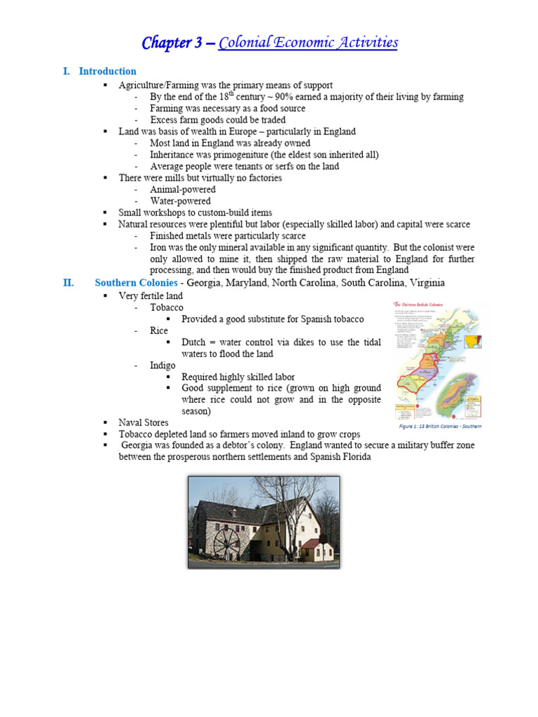 Ch 3 – Colonial Economic Activities | PDF | Agriculture | New England