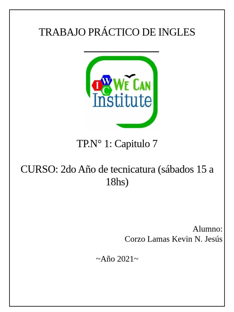 TP #1 - 2nd Adults' (Corzo Lamas Kevin) | PDF | Mecánica del lenguaje | Sintaxis