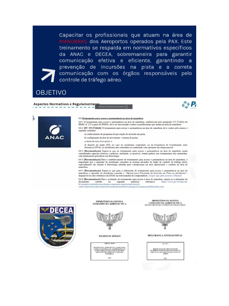 Acesso e Permanência em Área de Manobras | PDF