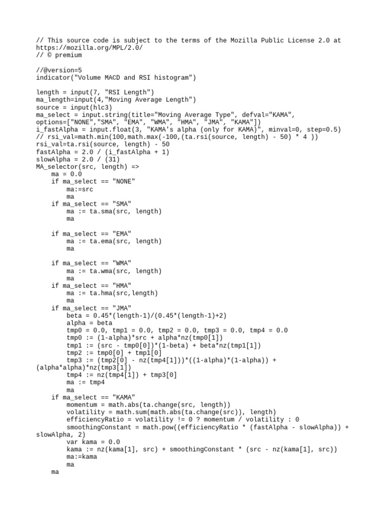 Volume MACD and RSI Histogram | PDF | Financial Accounting | Technical Analysis