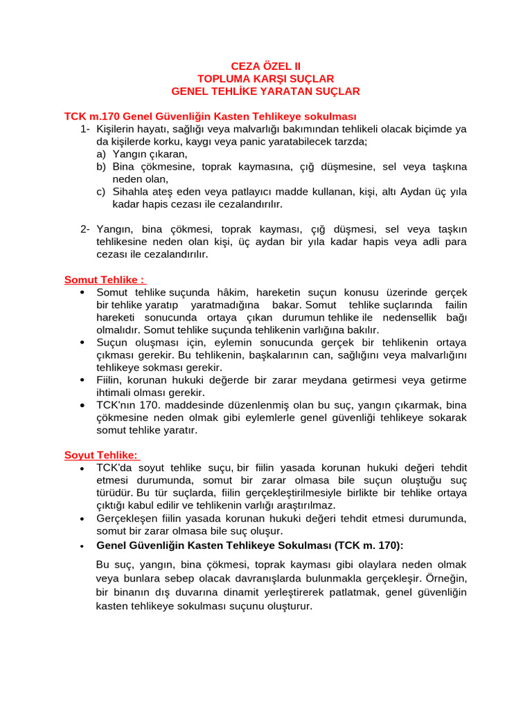 Ceza Özel Final Özet | PDF