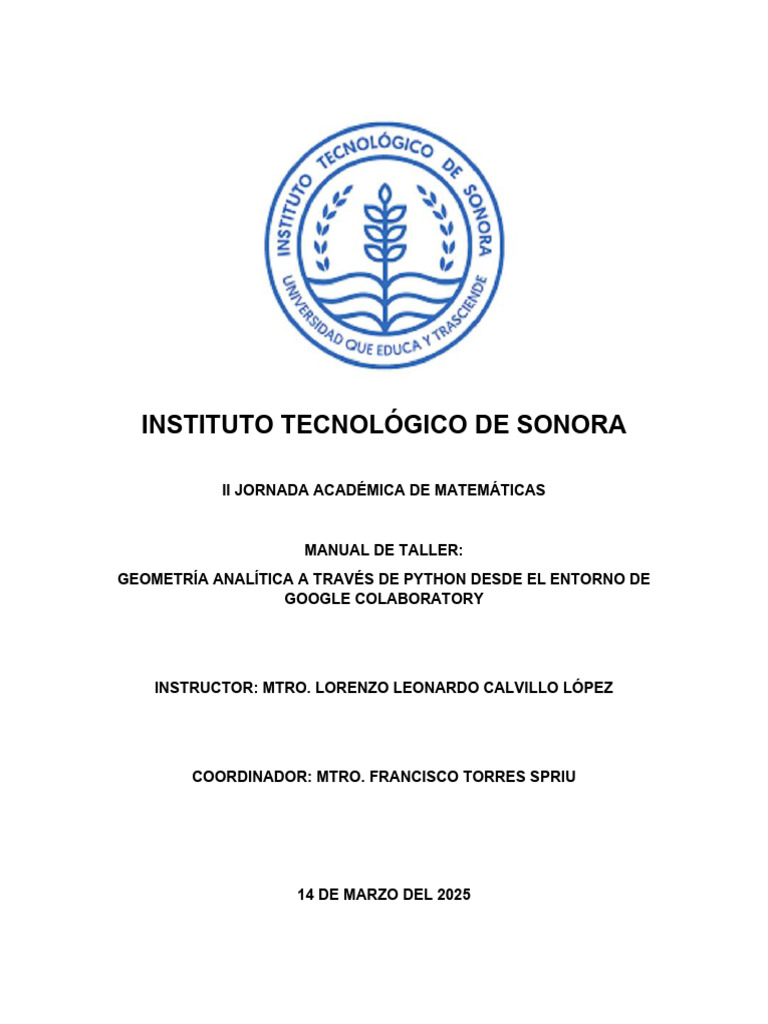 Curso de Geometría Analítica Con Python (Teoría y Práctica) | PDF | Matemáticas | Álgebra