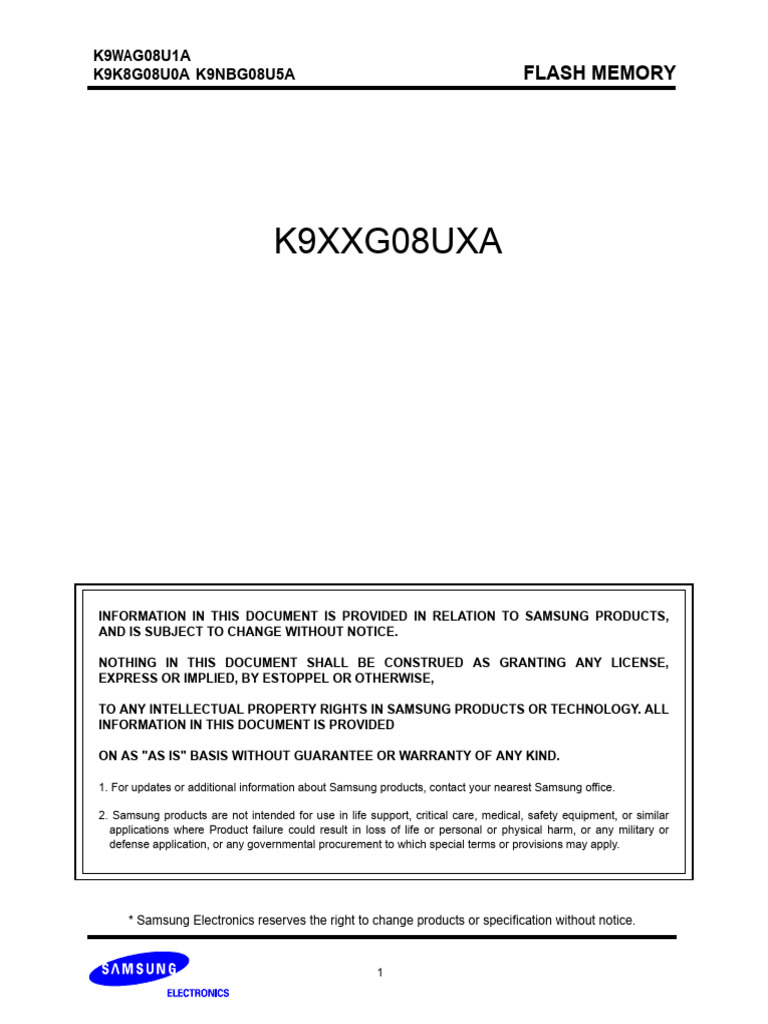 K9XXG08UXA | PDF | Flash Memory | Computer Architecture