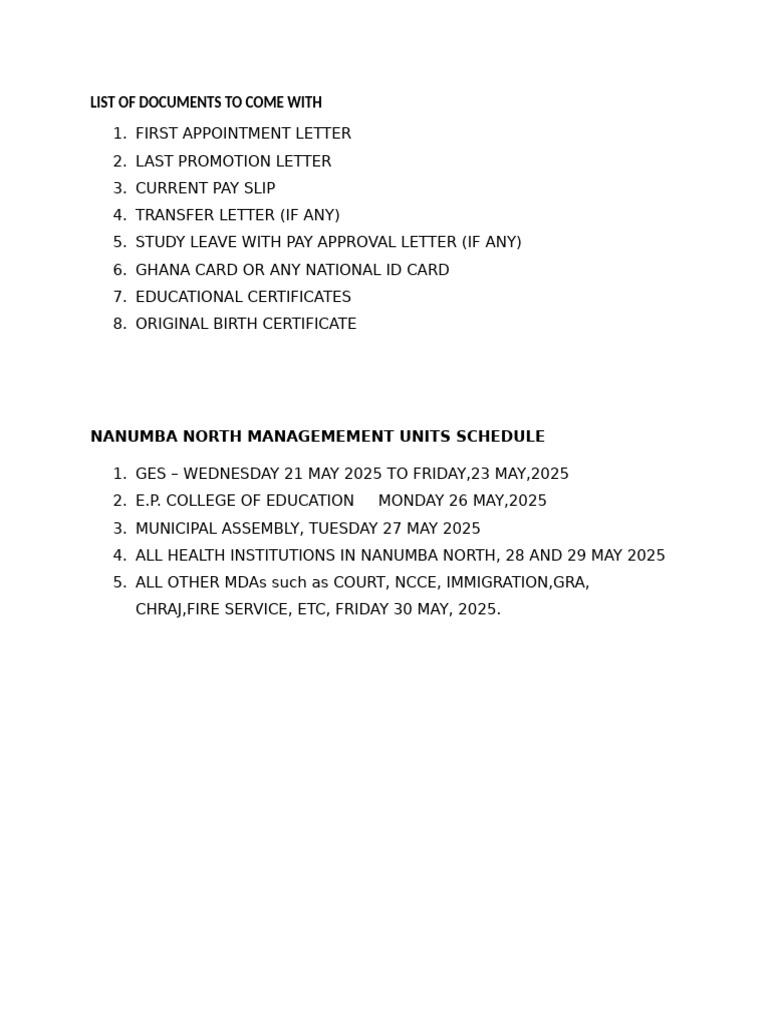List of Documents | PDF