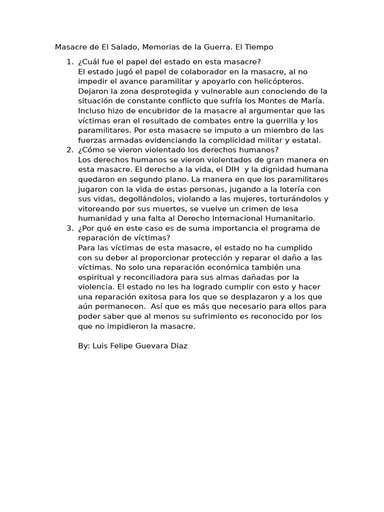 Masacre de El Salado | PDF