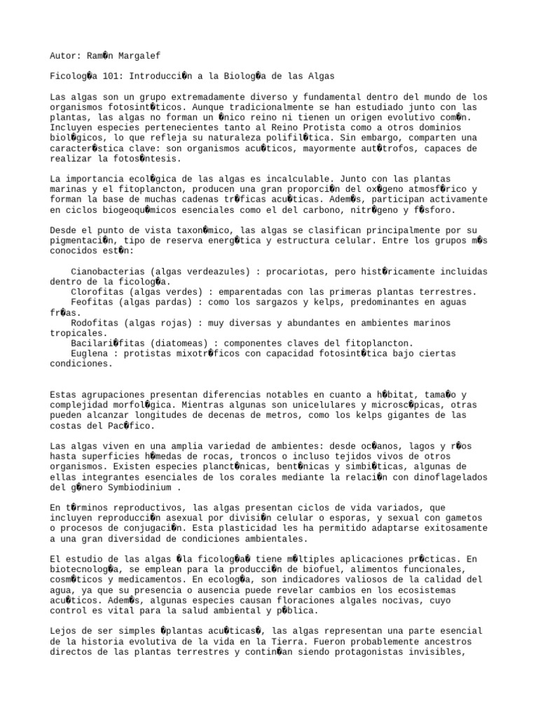 Margale Ficologia | PDF | Algas | Plantas