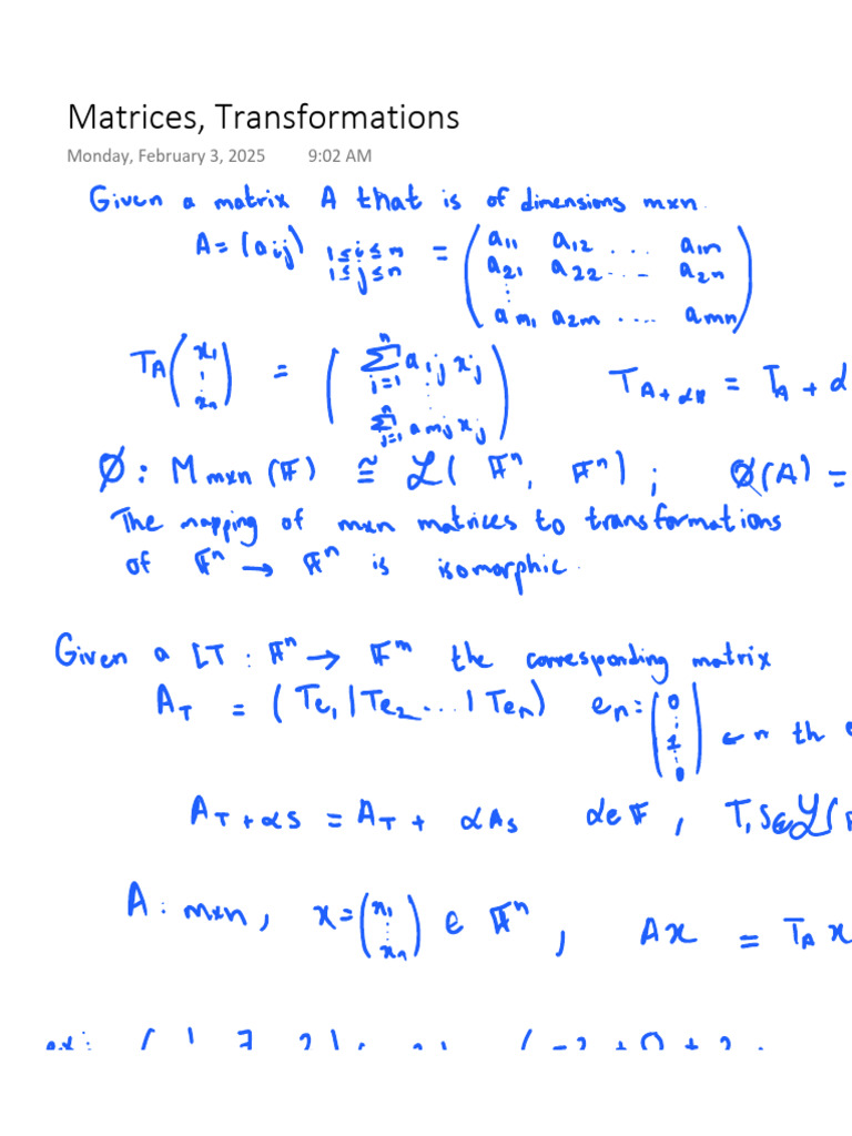 Matrices, Transformations | PDF