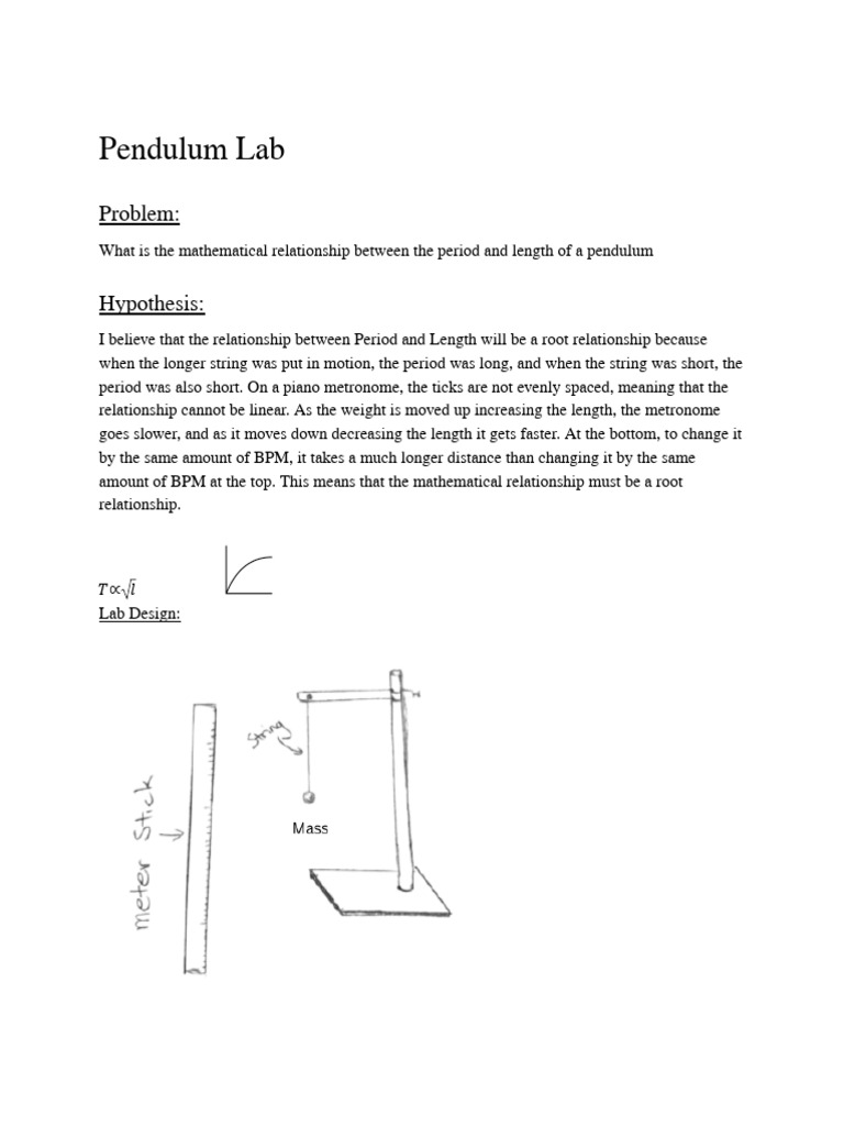 Pendulum Period vs. Length Analysis | PDF | Mass | Physics