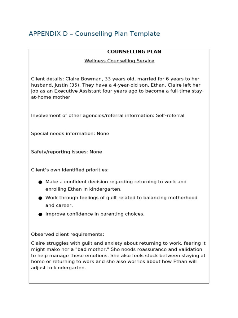 Clares Counselling Template | PDF