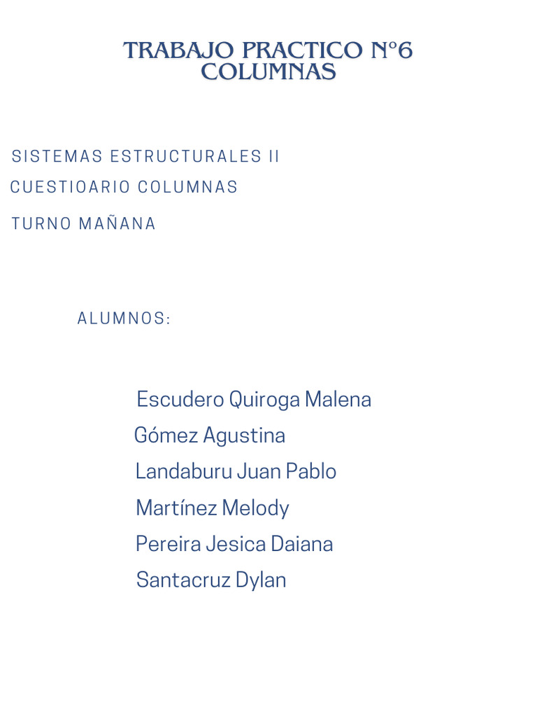 TP Estructuras Columnas | PDF | Viga (Estructura) | Columna