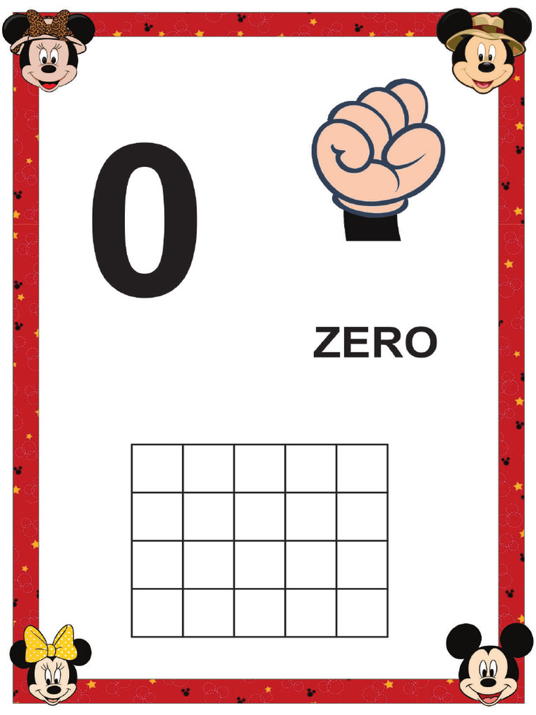 Numeros Mickey 0 A 20 | PDF