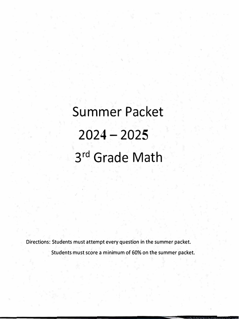 Math 3rd Summer Packet 2024-2025 | PDF