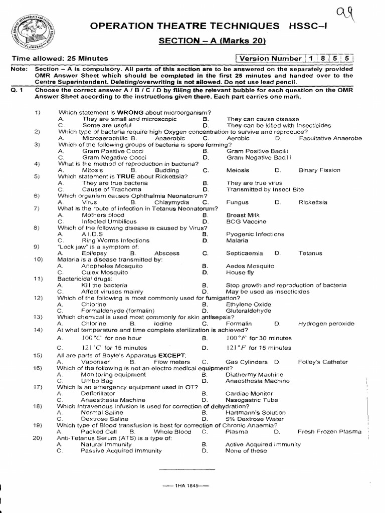 Operation Theatre Techniques-1 | PDF