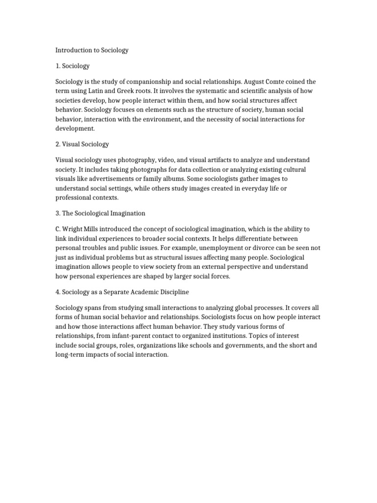 Summary Introduction To Sociology | PDF
