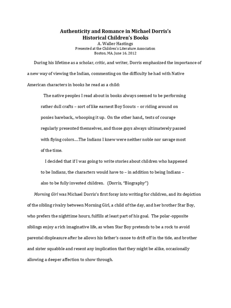 Authenticity And1 Romance in - Michael - Dorr | PDF | Native Americans ...