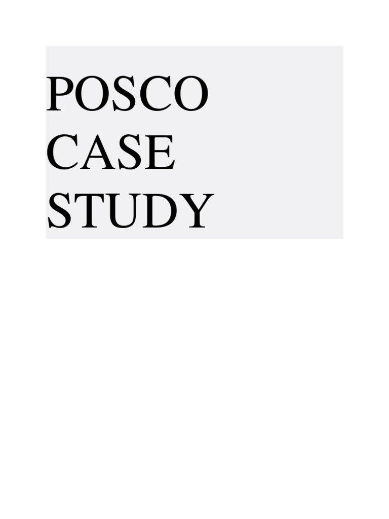 Posco Case Study | PDF | Economies | Business